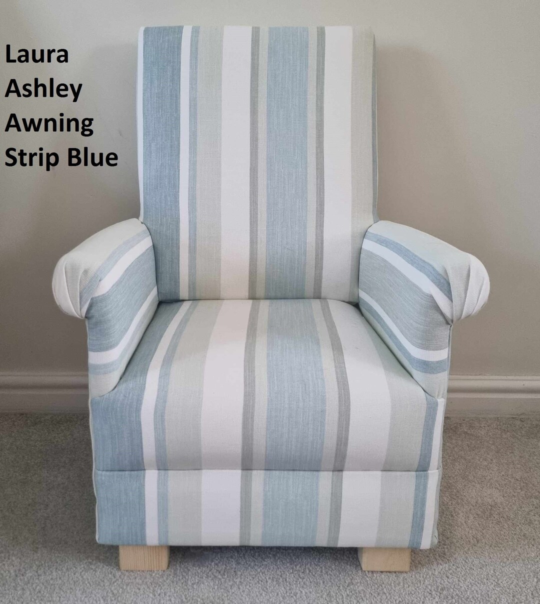 Adult Armchairs Laura Ashley Fabric Awning Stripe Raspberry Lichen Duck ...