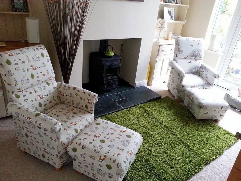 Fryetts Woodland Animals Adult Chair & Footstool Owl Fox - Etsy