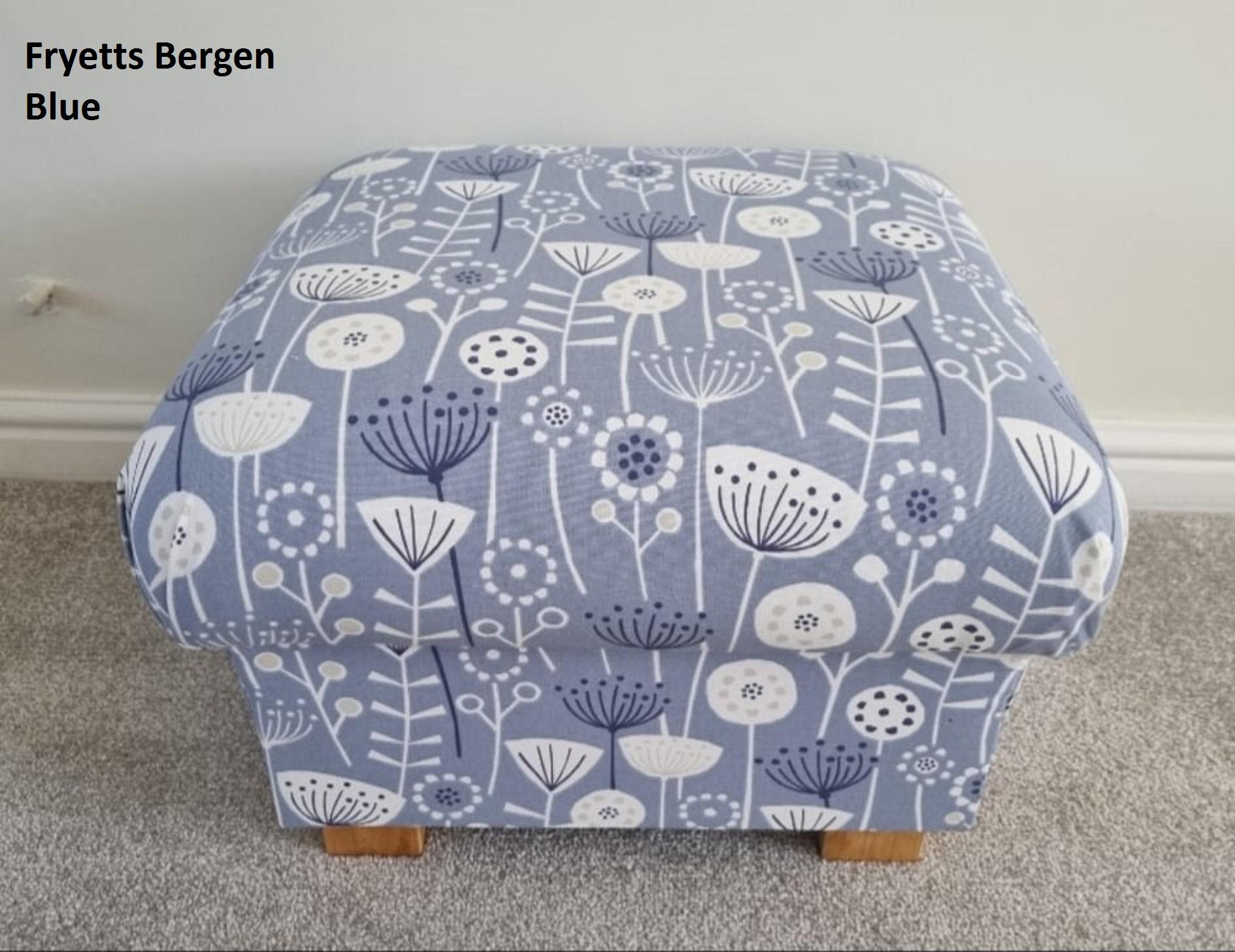 Fryetts Stag Head Grey Fabric Footstool Nursery Lounge Bedroom Bespoke ...