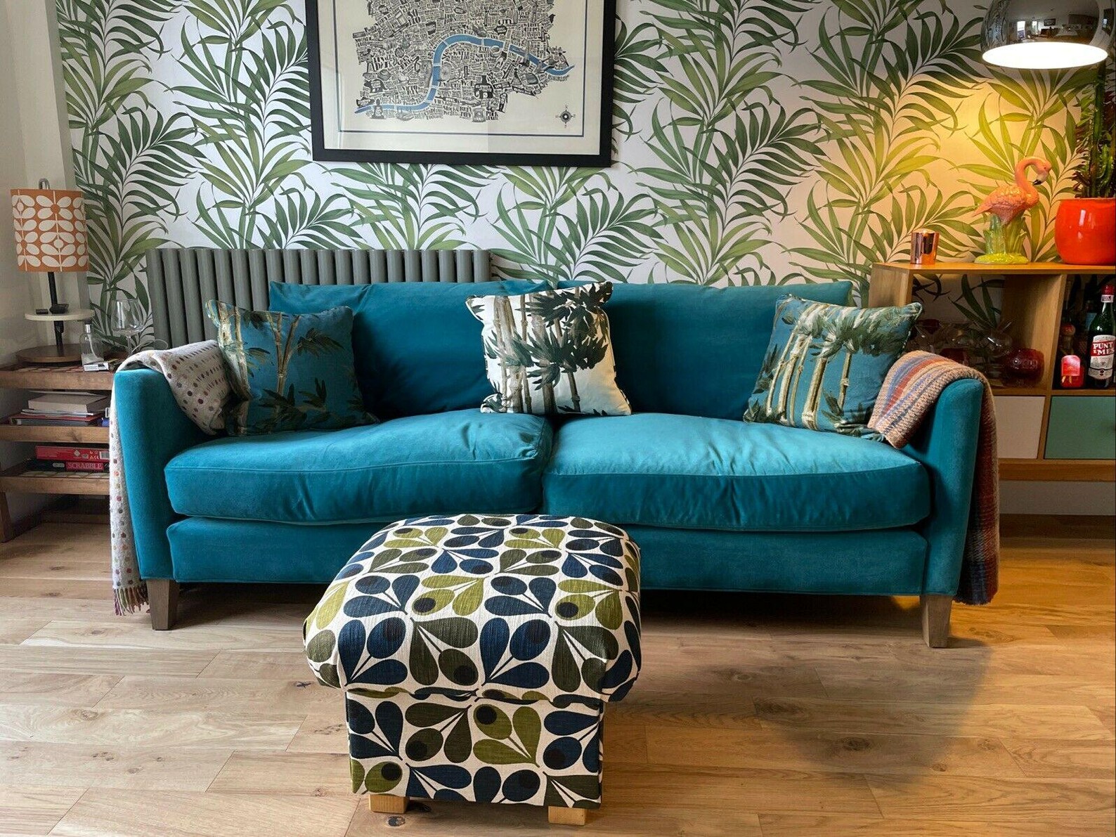 Fryetts Stag Head Grey Fabric Footstool Nursery Lounge Bedroom Bespoke ...