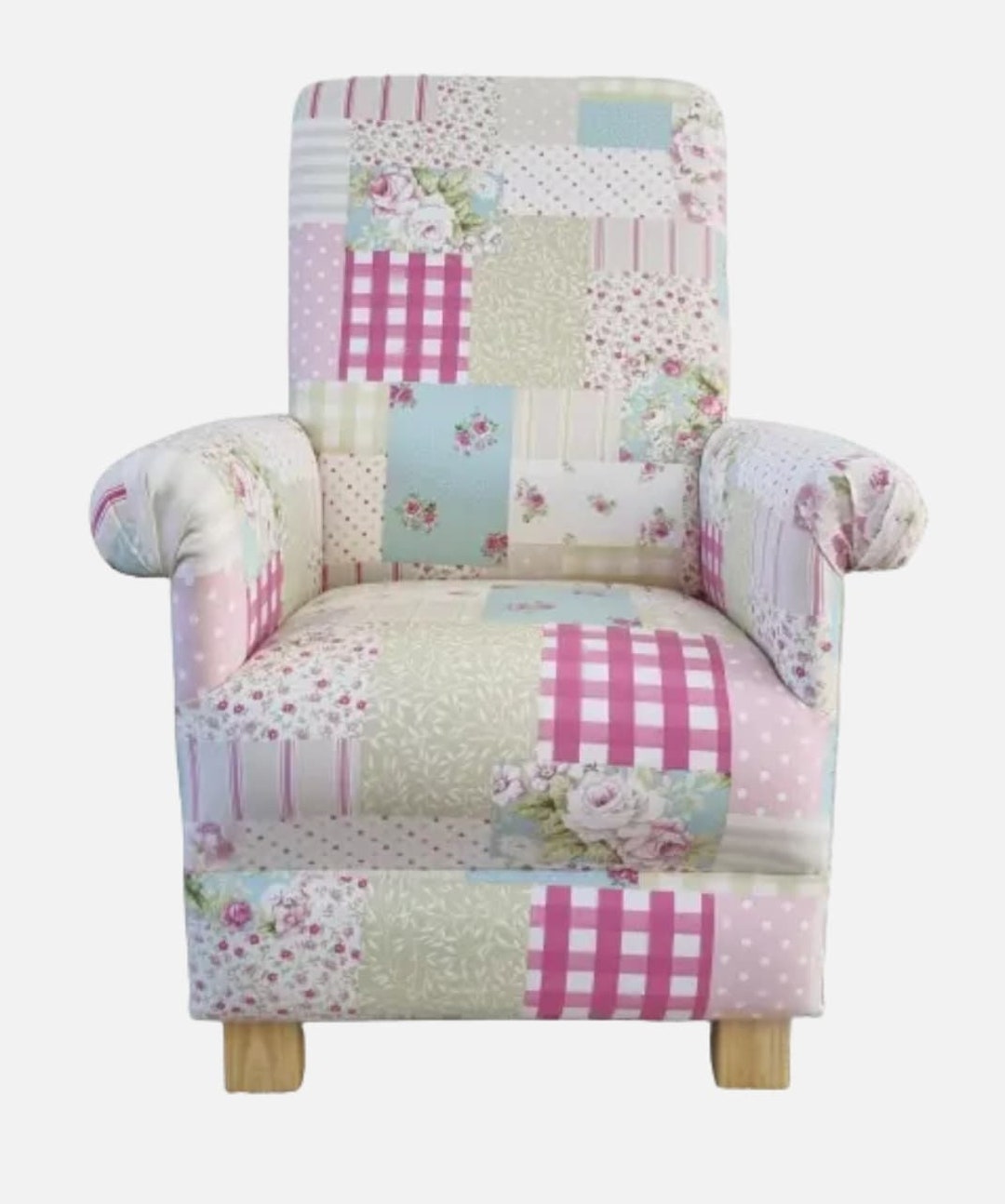 Patchwork Armchairs Adult Chairs in Fryetts Vintage Fabric - Etsy UK
