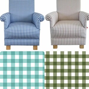 Gingham Fabric Armchairs Adult Chairs Blue Pink Red Checked Check ...