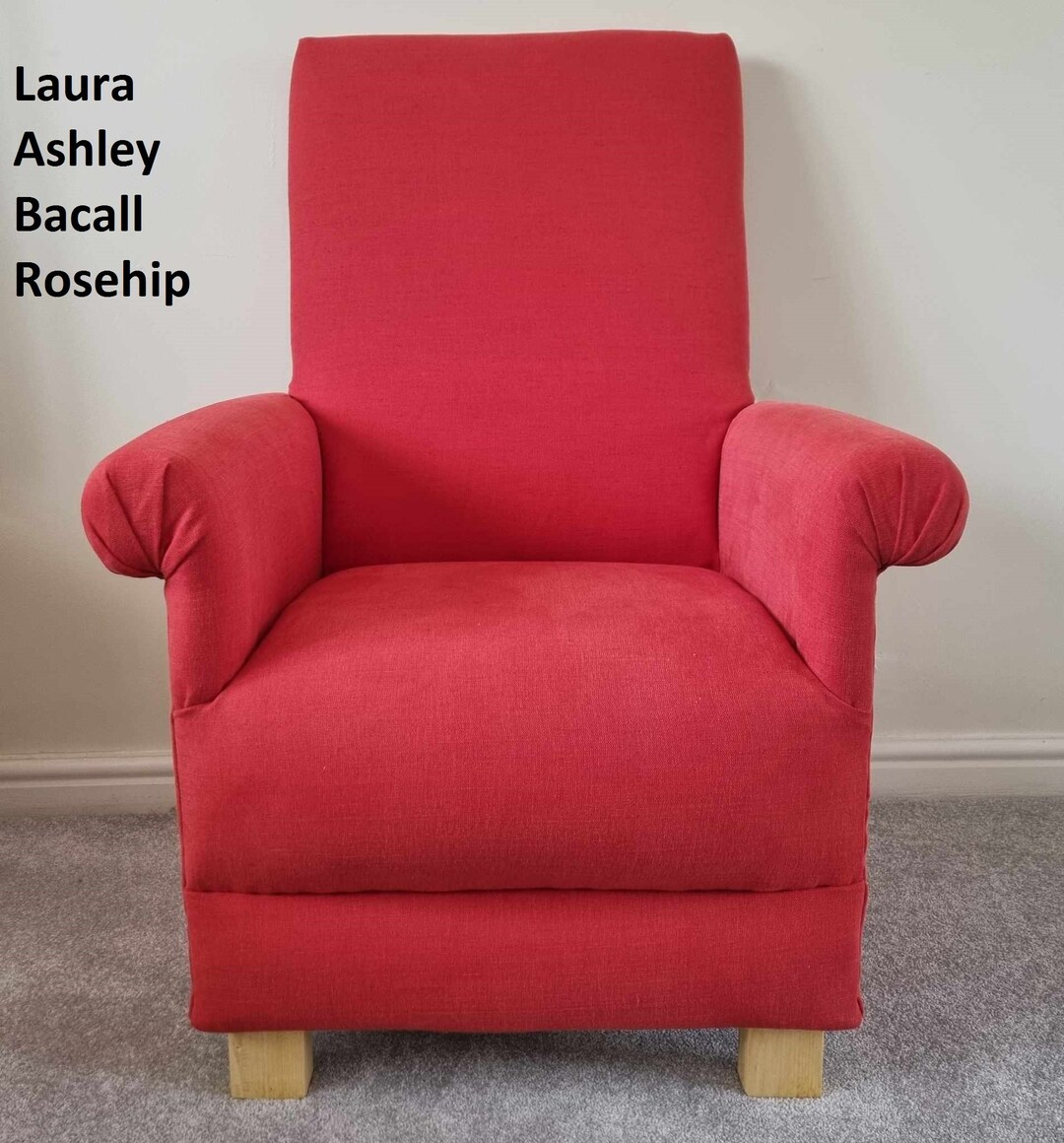 Laura Ashley Adult Armchairs Bacall Plain Red Fabric Topaz Chairs Corby ...