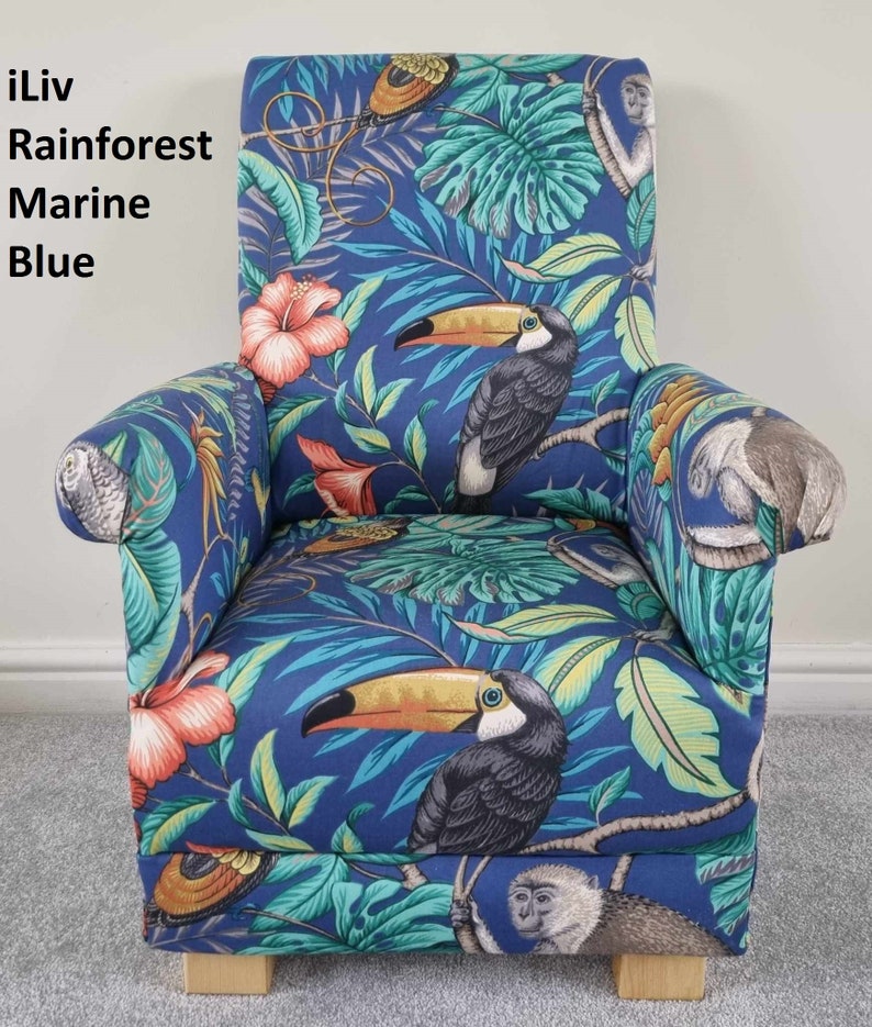 Jungle Safari Animals Fabric Adult Armchairs Nursery Chairs Accent ...