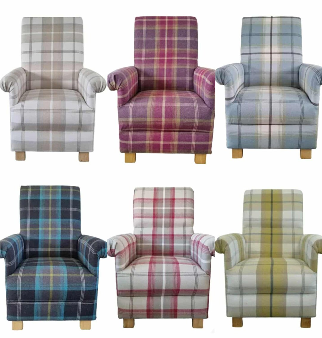 Handcrafted Tartan Check Adult Armchair: Porter & Stone Balmoral Fabric ...