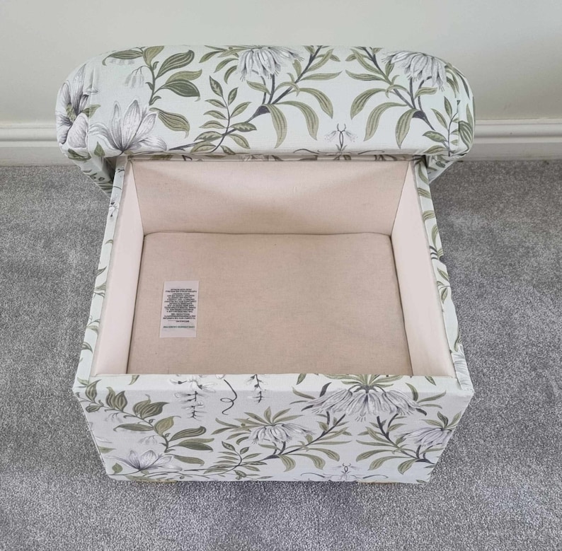 Laura Ashley Parterre Fabric Storage Footstool Sage Green Blue Blush ...