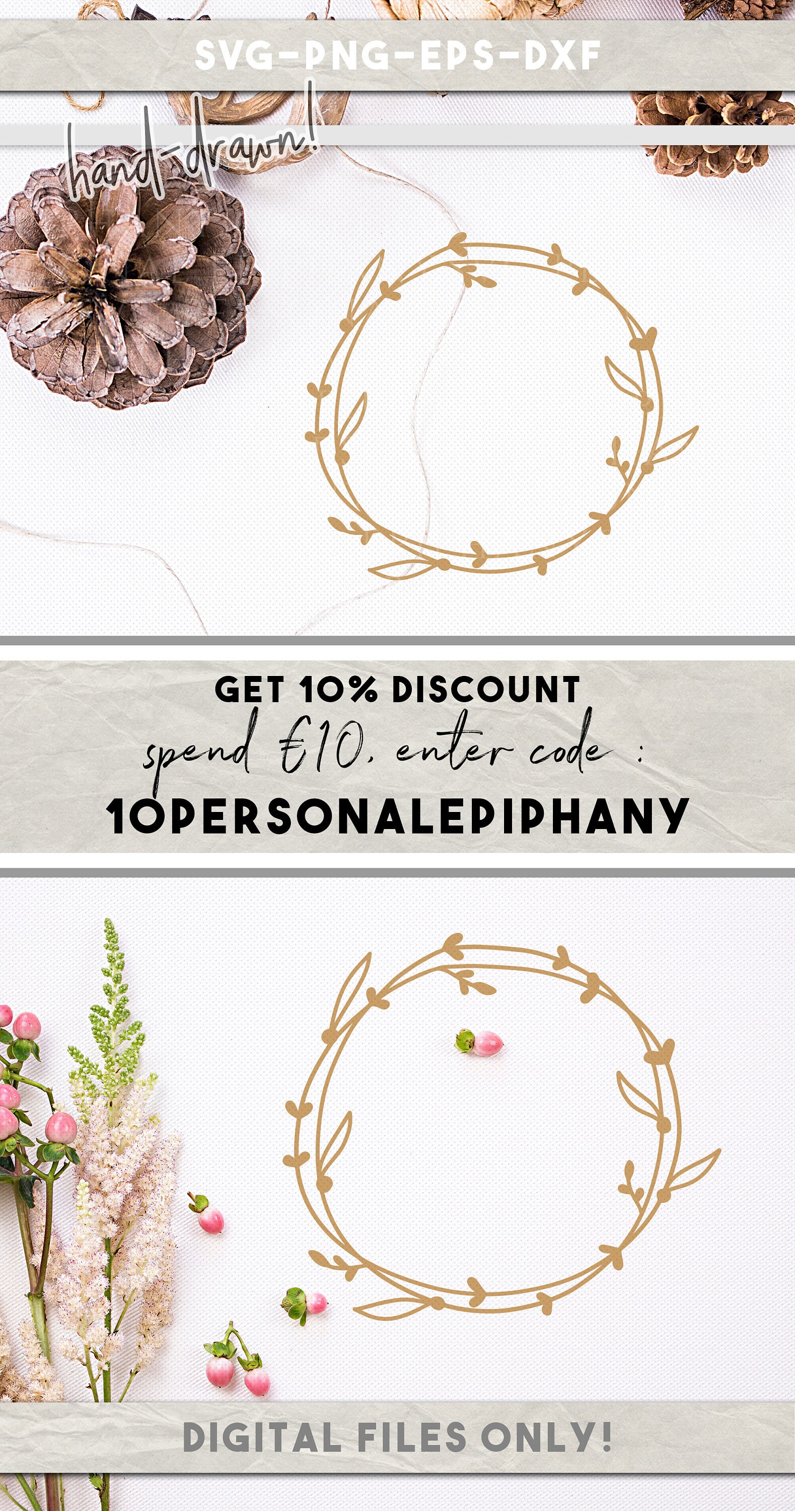 Rustic Wreath Svg