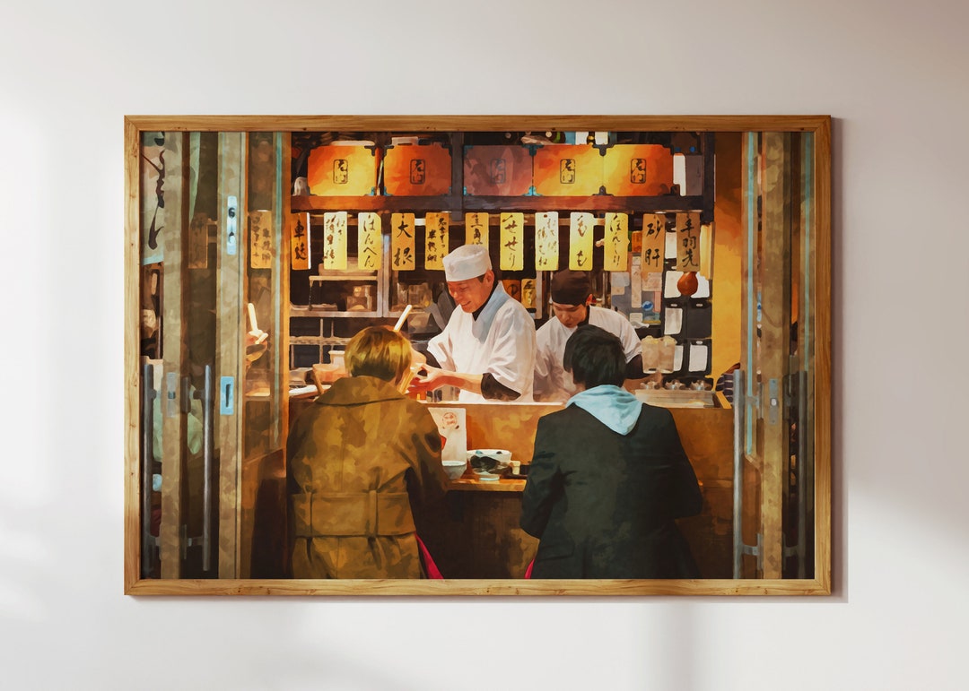 Ramen Restaurant in Tokyo, Japan City Landscape—watercolor Style Modern ...