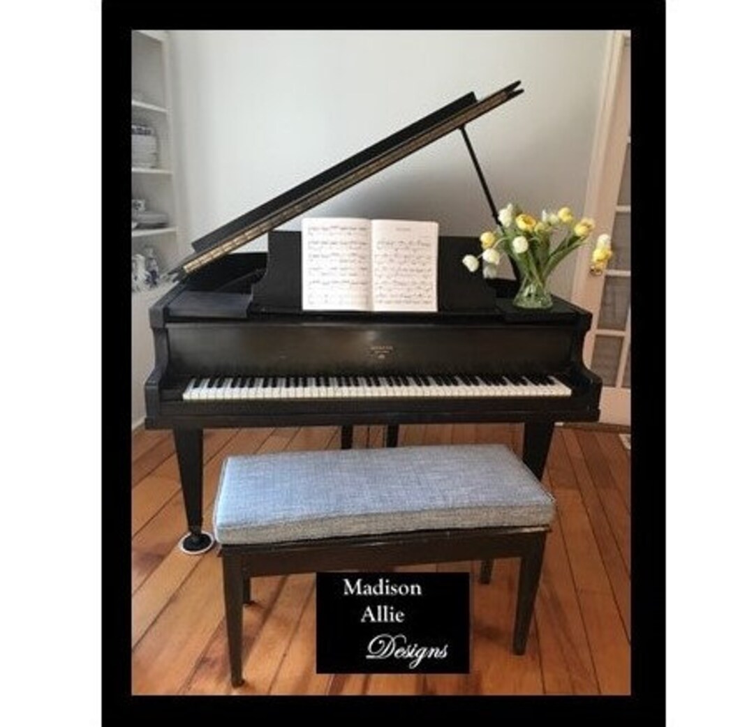 Custom Grand Piano Bench Cushion With Straps – Handmade, Tufted - Etsy