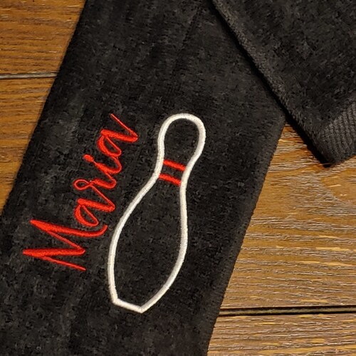 BOWLING TOWEL Velour Sports Towel W/ Grommet PERSONALIZED - Etsy
