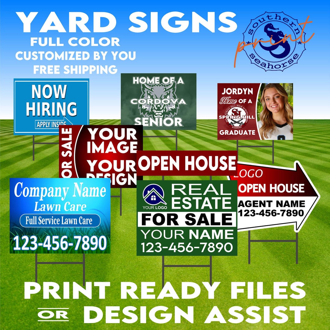 CUSTOM YARD SIGNS - Full Color Coroplast - 18"x24" - Marketing ...