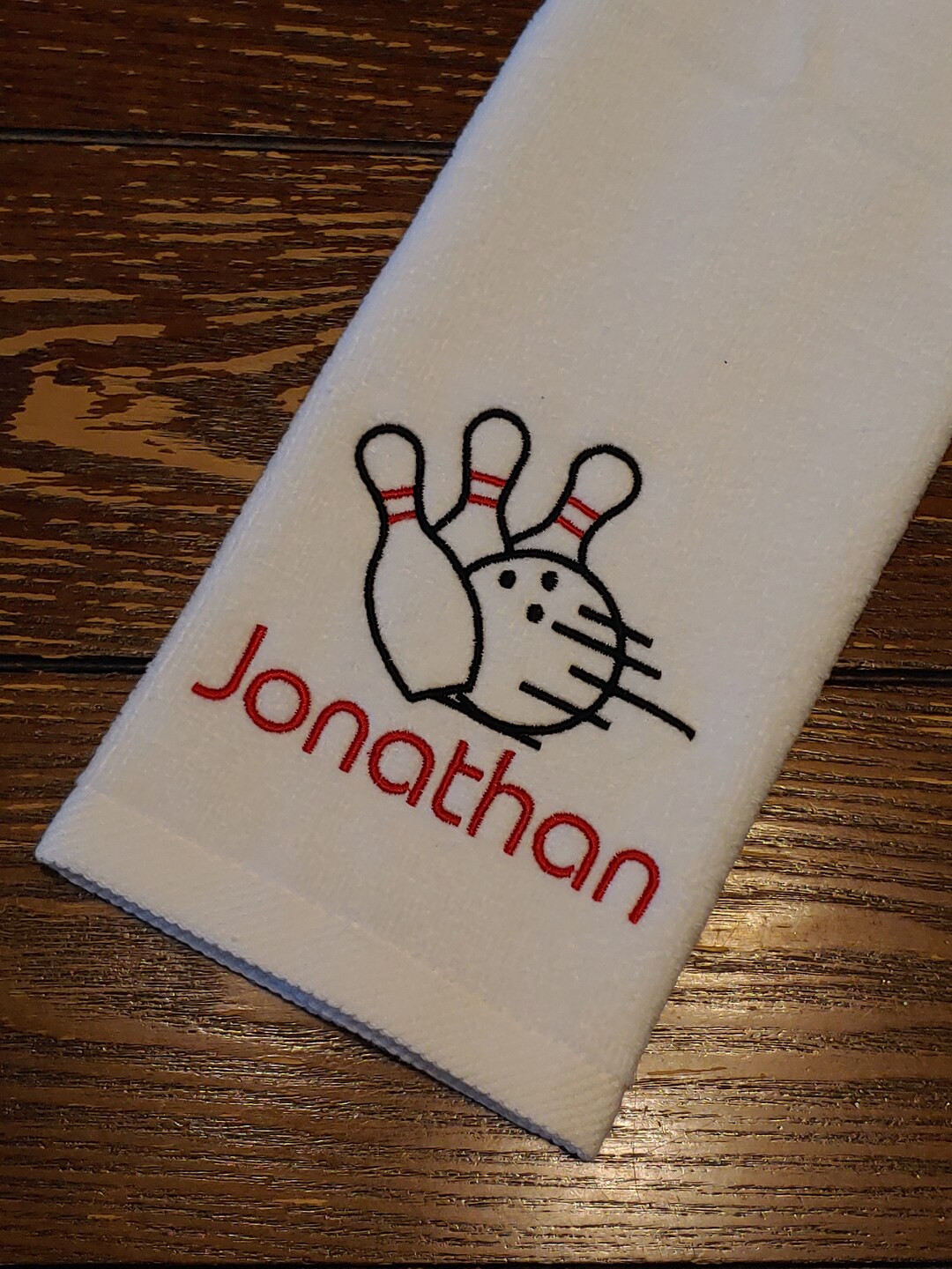 BOWLING TOWEL ~ Velour Sports Towel W/ Grommet PERSONALIZED League ...