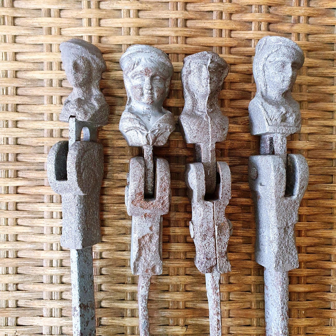 Four Vintage French Shutter Dogs, Shutter Catches, Shepherdess Shutter ...