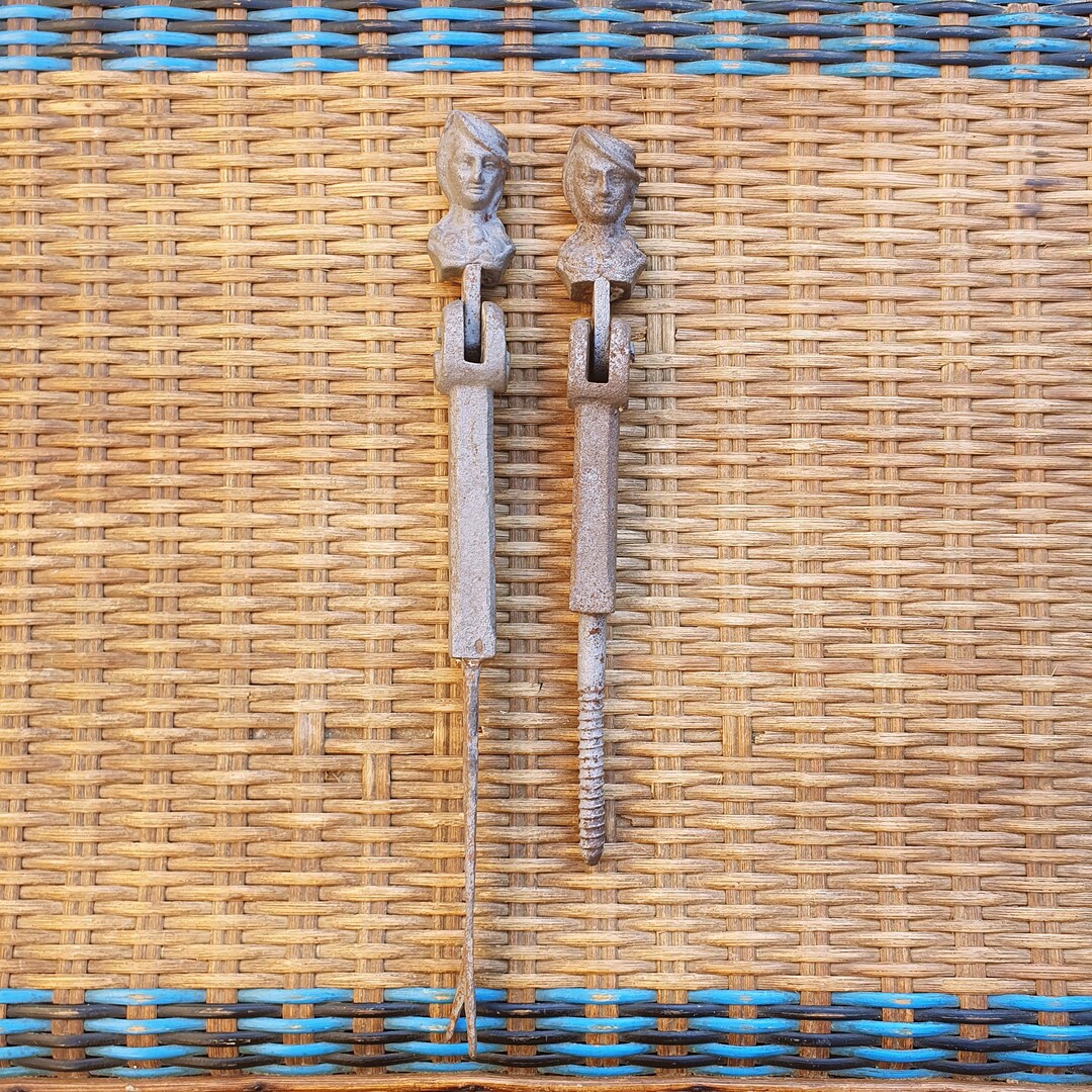 French Vintage Shutter Dogs, Shepherdess, Bergere, Shutter Holders ...