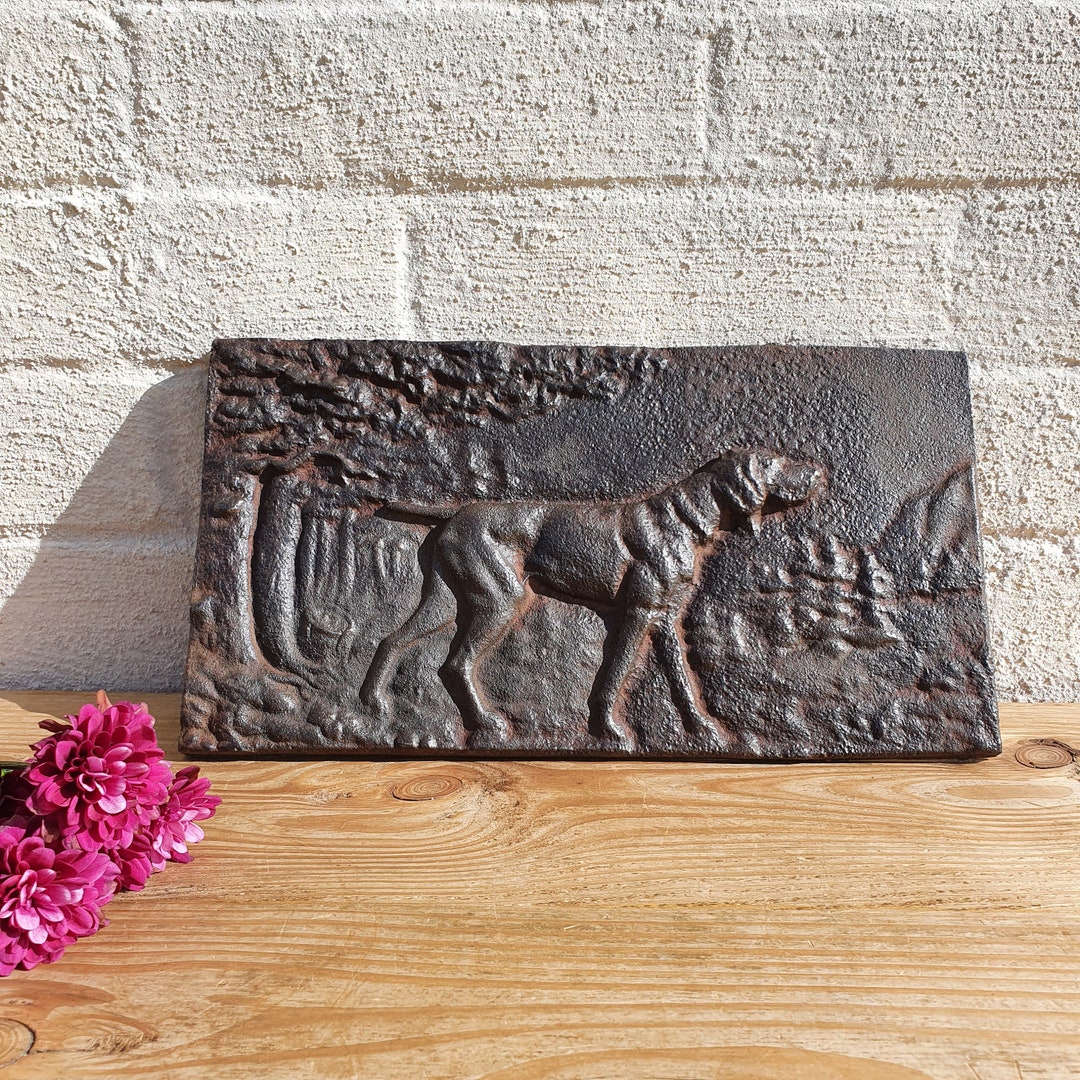 Antique Cast Iron Fireback Fireplace Fire Back Plate Hunting - Etsy