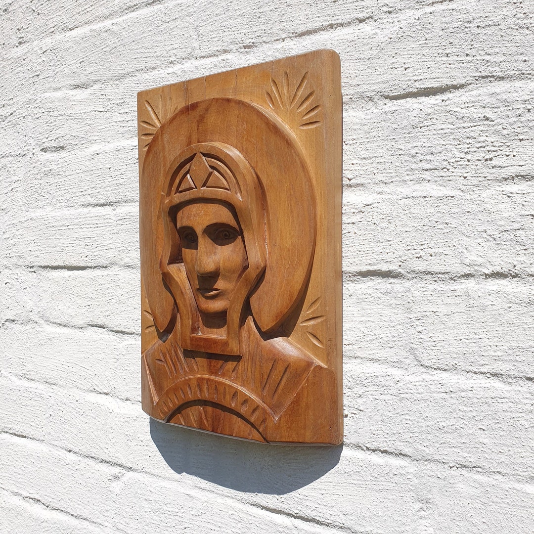 Hand Carved Wooden Jesus Christ Plaque, Wall Sculpture Carving, Jesus ...