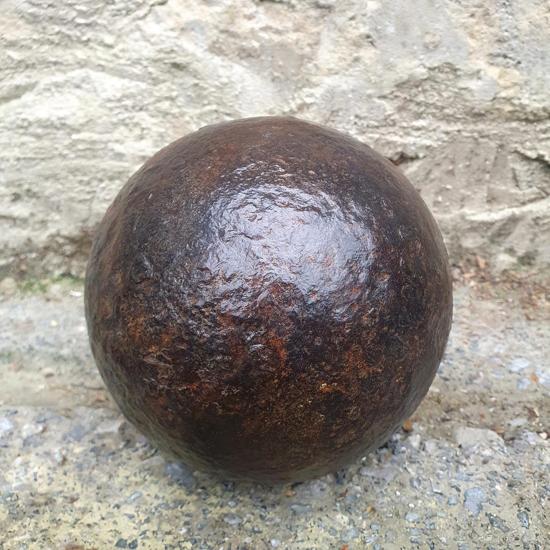 Antique French Cast Iron Cannon Ball, Napoleonic, French Militaria ...