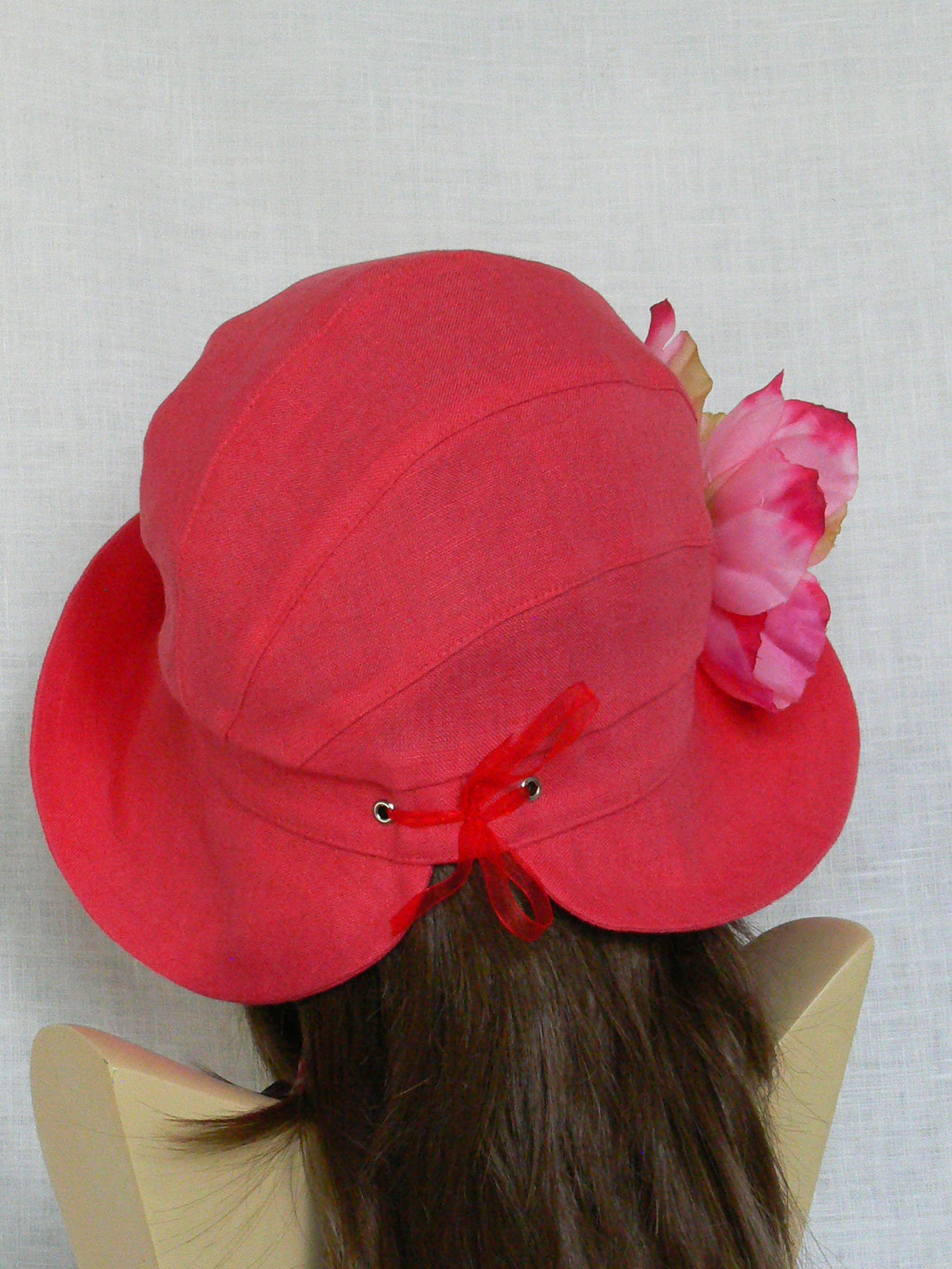 Linen Hat Summer Hat Women's Hat Coral Hat Coral Color - Etsy