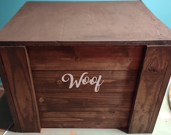 Wood Dog Food Storage Box - Etsy
