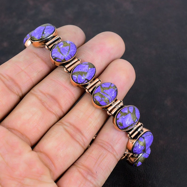 Copper Charoite Bracelet Copper Bracelet Adjustable Chain Bracelet ...