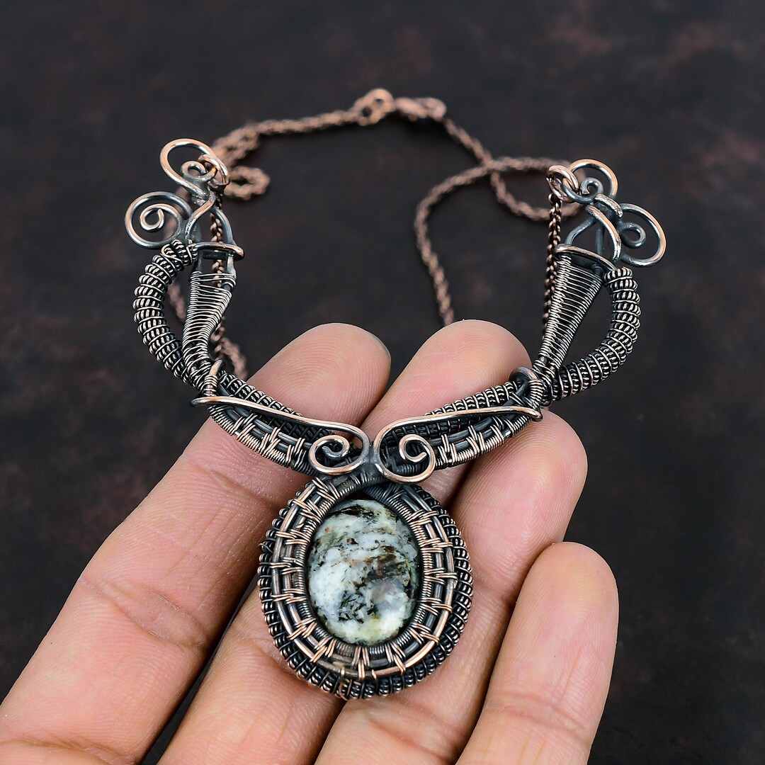 Astrophyllite Necklace Copper Wire Wrapped Necklace Handmade Necklace ...