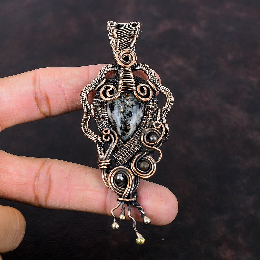 Astrophyllite Pendant Copper Wire Wrapped Pendant Awesome Astrophyllite ...