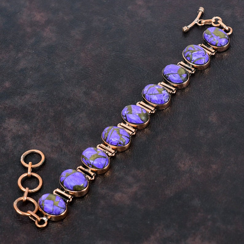 Copper Charoite Bracelet Copper Bracelet Adjustable Chain Bracelet ...