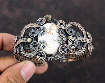 Copper Wire Wrap Cuff Bracelet Copper Wire Wrapped Adjustable Cuff Bangle Copper Wire Jewelry ...