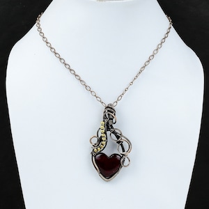 Red Fire Labradorite Pendant Copper Wire Wrapped Pendant Gemstone ...