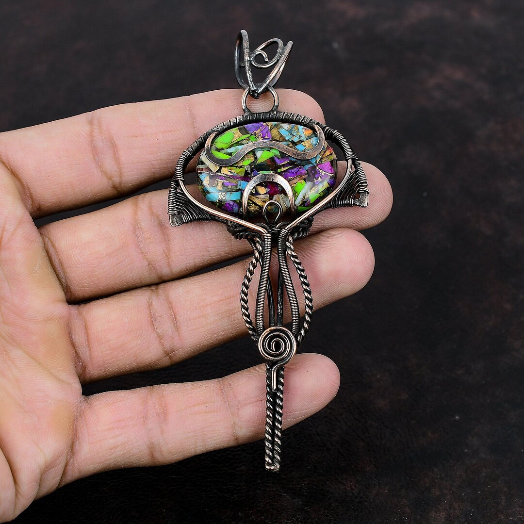 Fiesta Kingman Turquoise Pendant Multi Copper Turquoise Gemstone ...