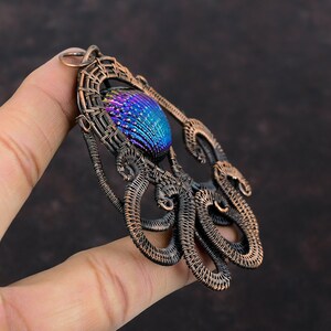 Titanium Coated Shell Pendant Copper Wire Wrapped Gemstone Pendant ...