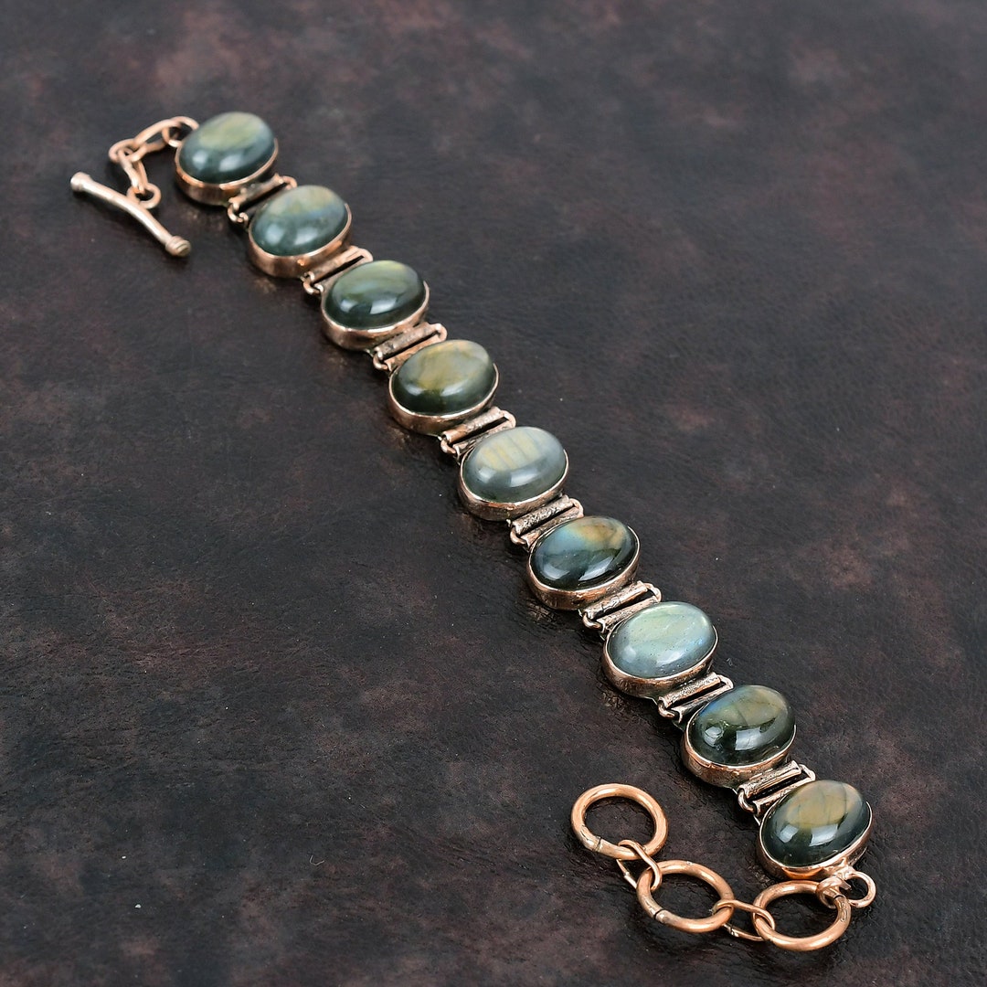 Labradorite Bracelet Copper Bracelet Adjustable Chain Bracelet ...