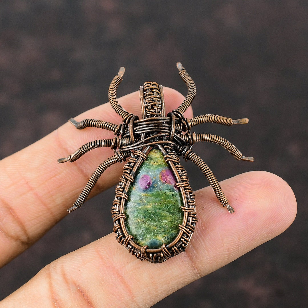 Ruby Fuchsite Pendant Copper Wire Wrapped Pendant Gemstone Jewelry ...
