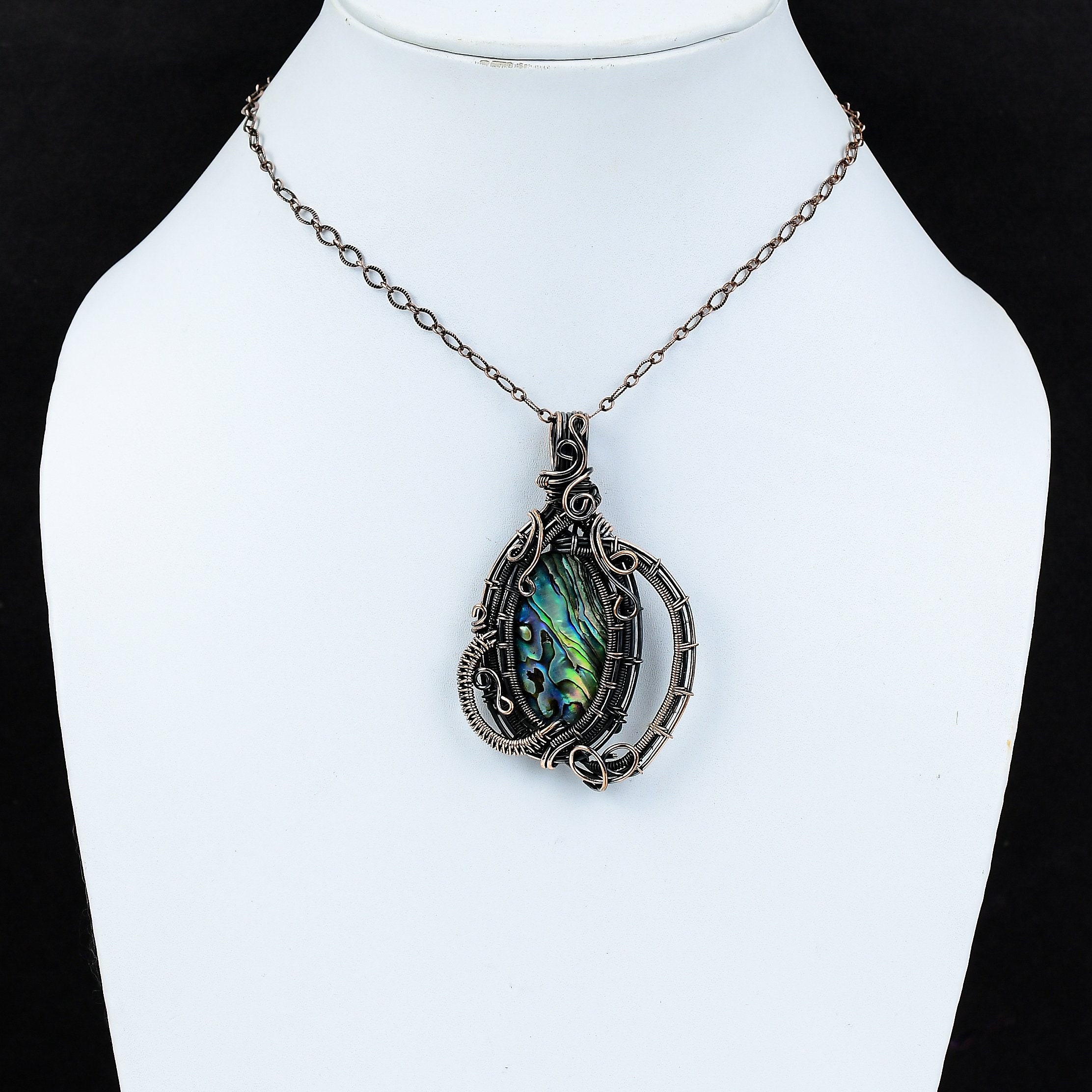 Abalone Shell Pendant Copper Wire Wrapped Jewelry Handmade Decent ...