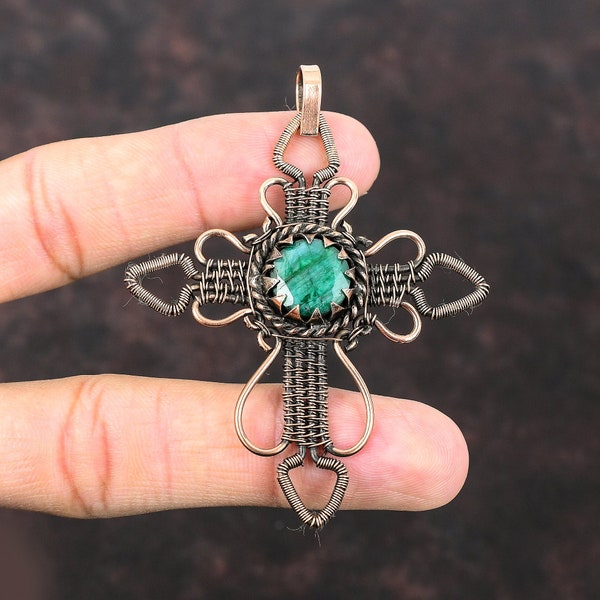 Wire Wrapped Cross Necklace - Etsy