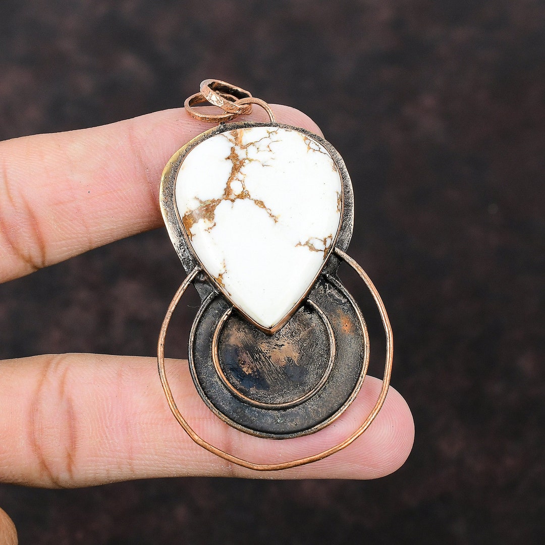 Wild Horse Magnesite Pendant Copper Pendant Handmade Pendant Designer ...