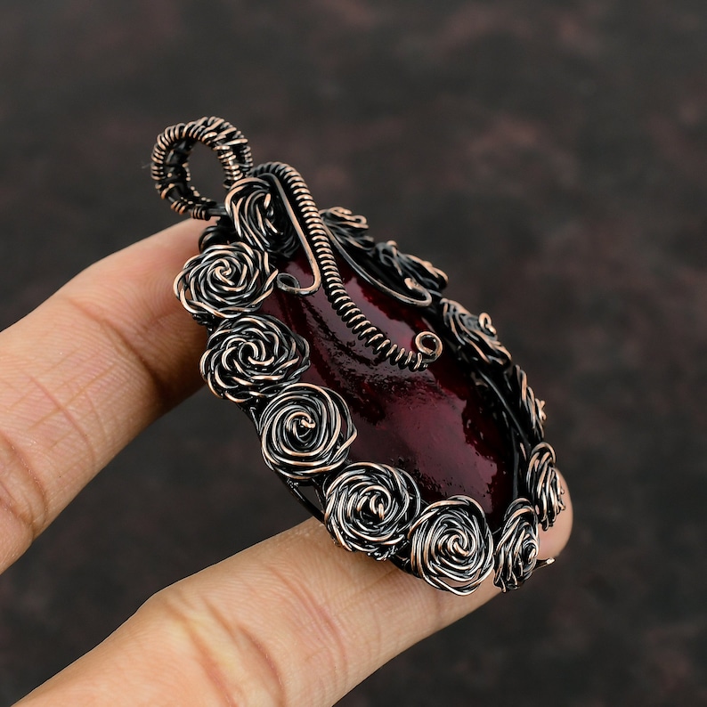 Red Fire Labradorite Pendant Copper Wire Wrapped Pendant - Etsy