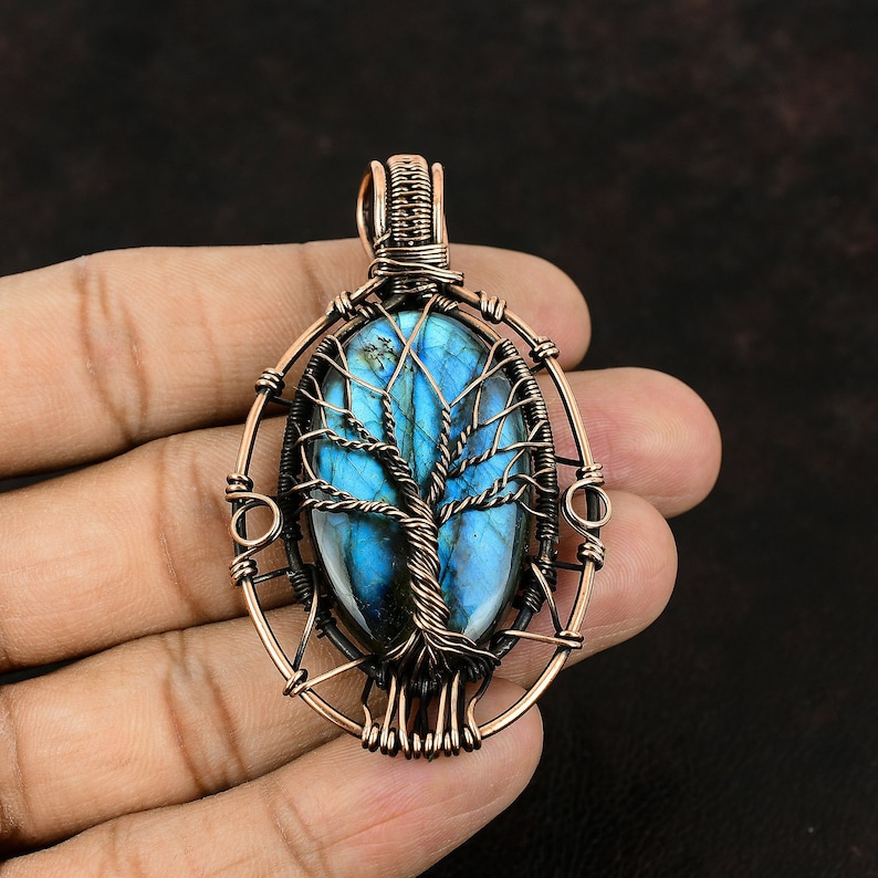 Tree of Life Labradorite Copper Pendant Copper Wire Wrapped - Etsy