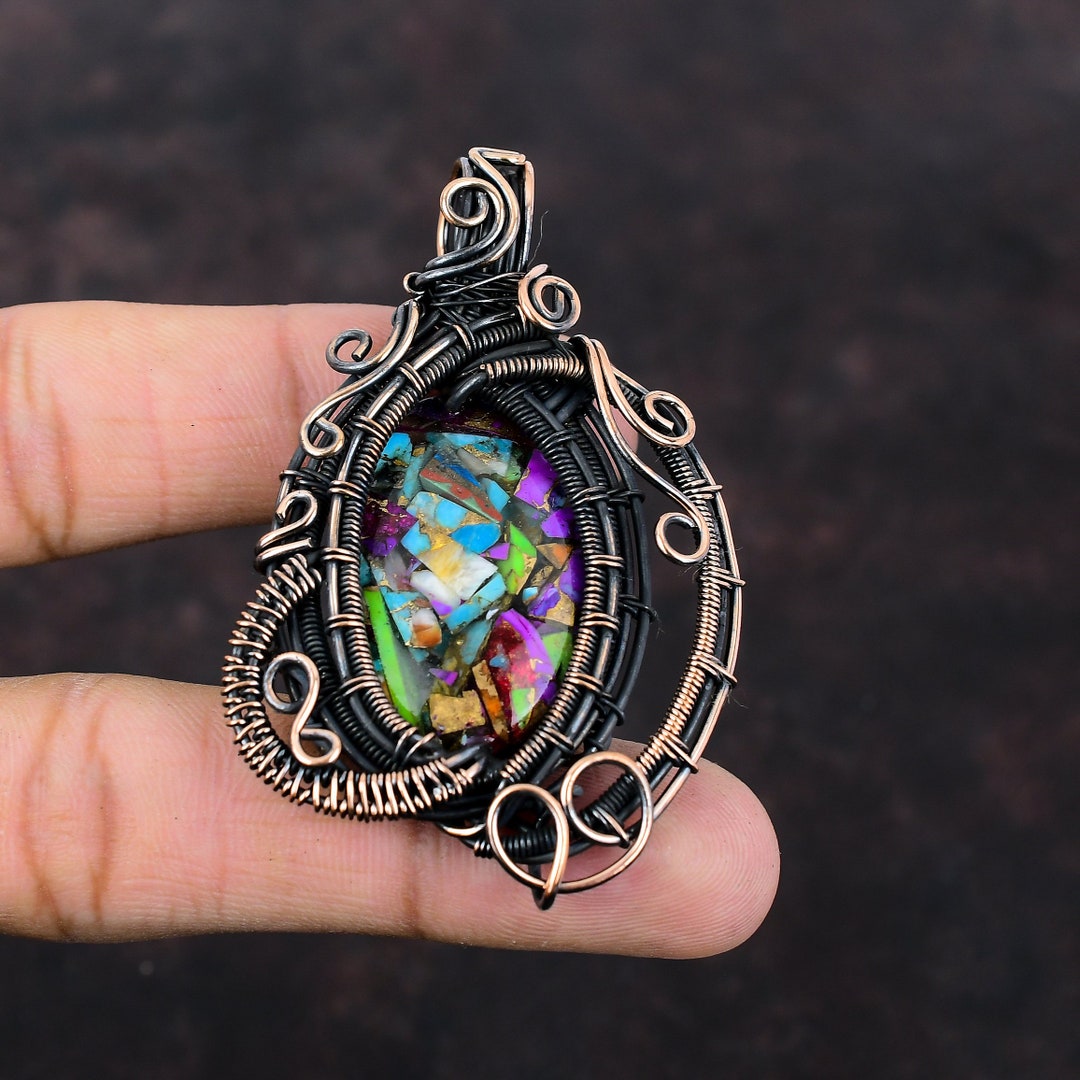 Fiesta Kingman Turquoise Pendant Multi Copper Turquoise Pendant Copper ...