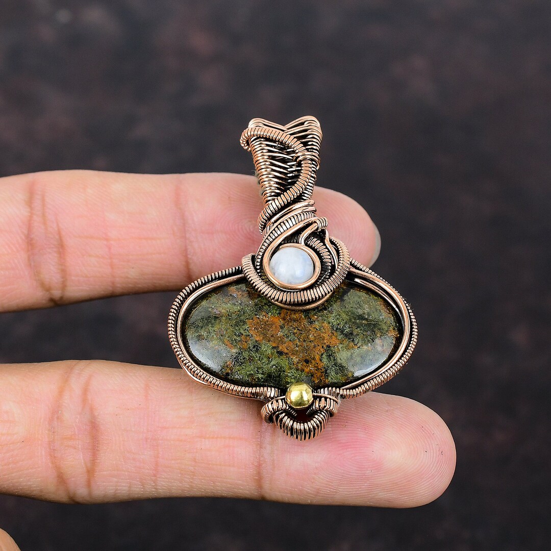 Spessartine Garnet in Limestone Pendant Rainbow Moonstone Pendant ...