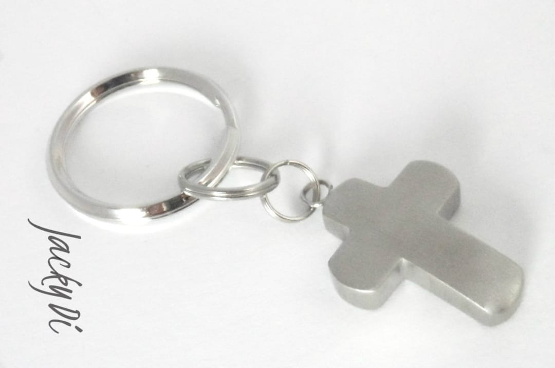 Engraving Cross Keychain, Gift for Communion, Religious Keychain - Etsy