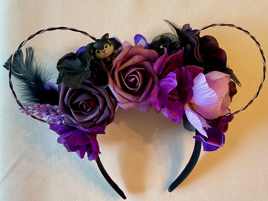 Disney Lucifer Cinderella Villain Mickey Ears Minnie Ears Wire Floral ...