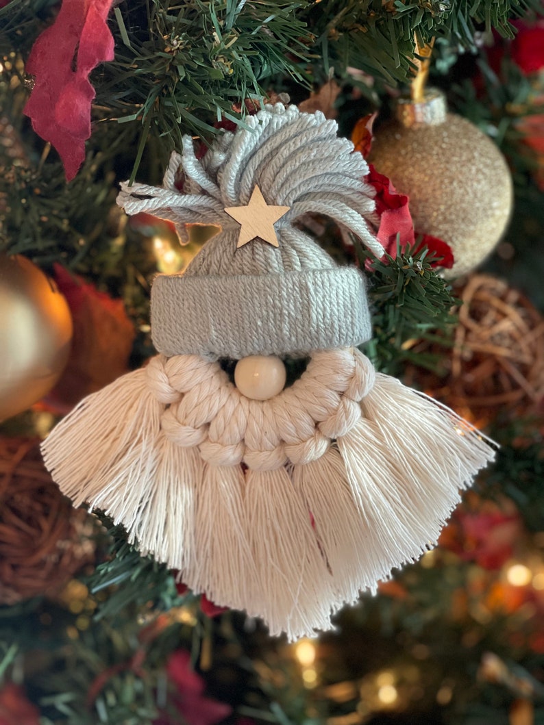 Macrame Christmas Ornaments Boho Minimal Decor - Etsy