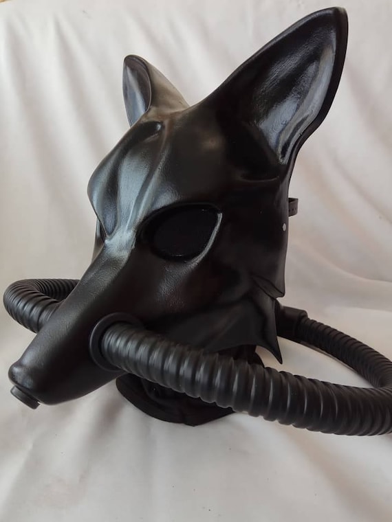 Wolf schwarze Maske mit Atemschutzmaske handgefertigt - Etsy.de