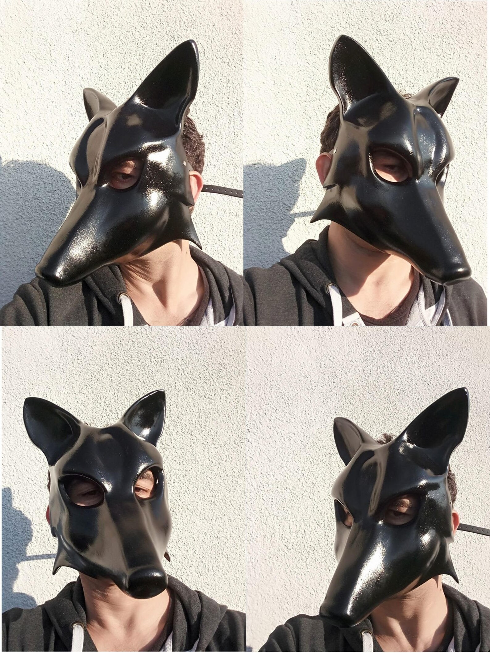 Wolf Black Mask hand Made | Etsy