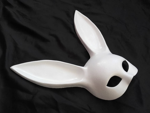 Bunny white mask hand made | Etsy