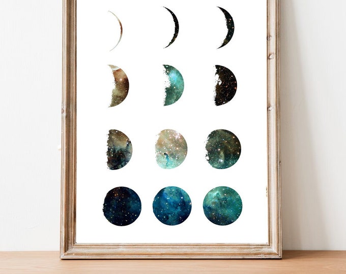 Phases de la lune , décor, affiches, art, décor maison, - Etsy France