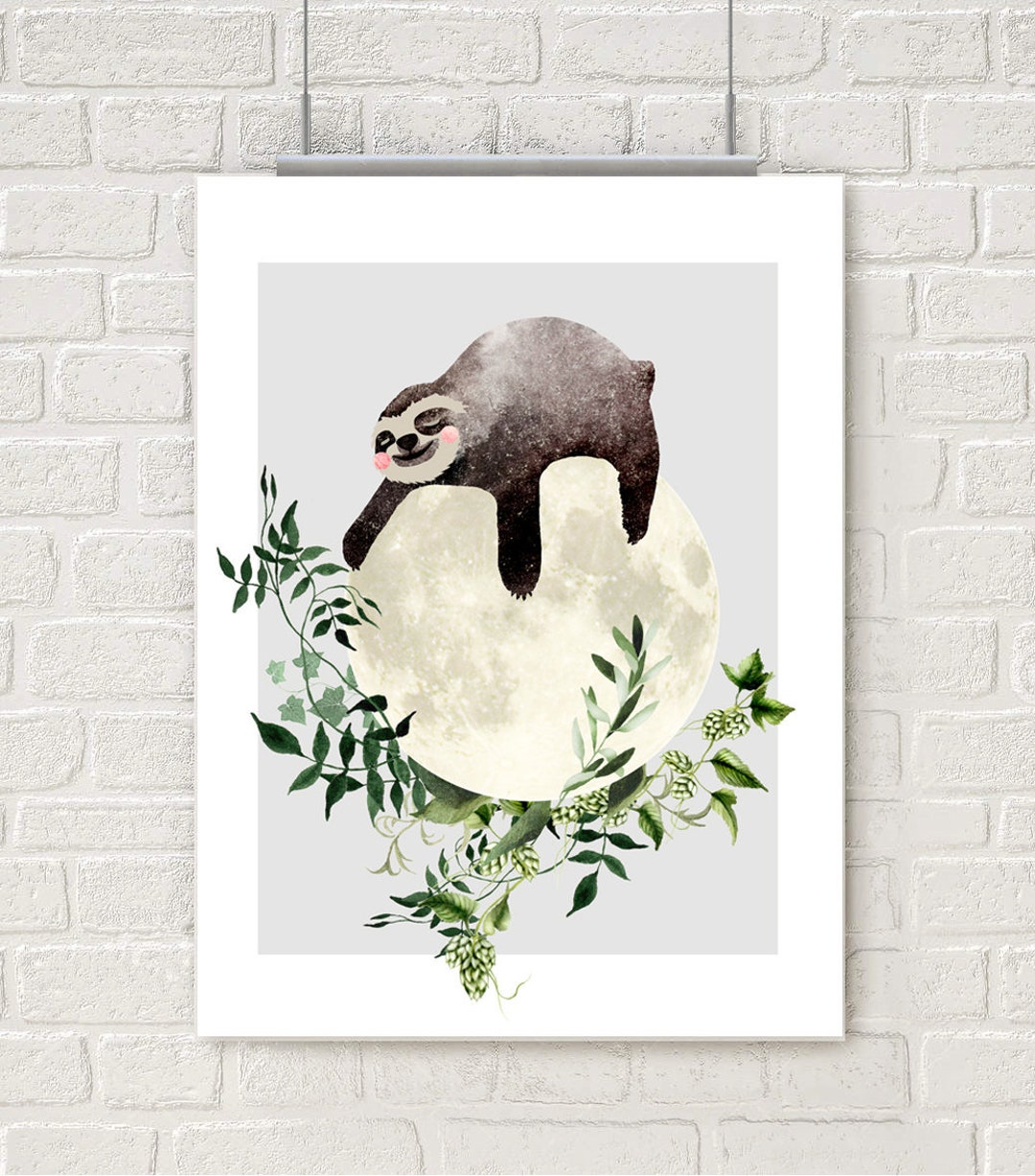 Cute Art Print Wall Art Poster Sloth Print Nursery Decor - Etsy