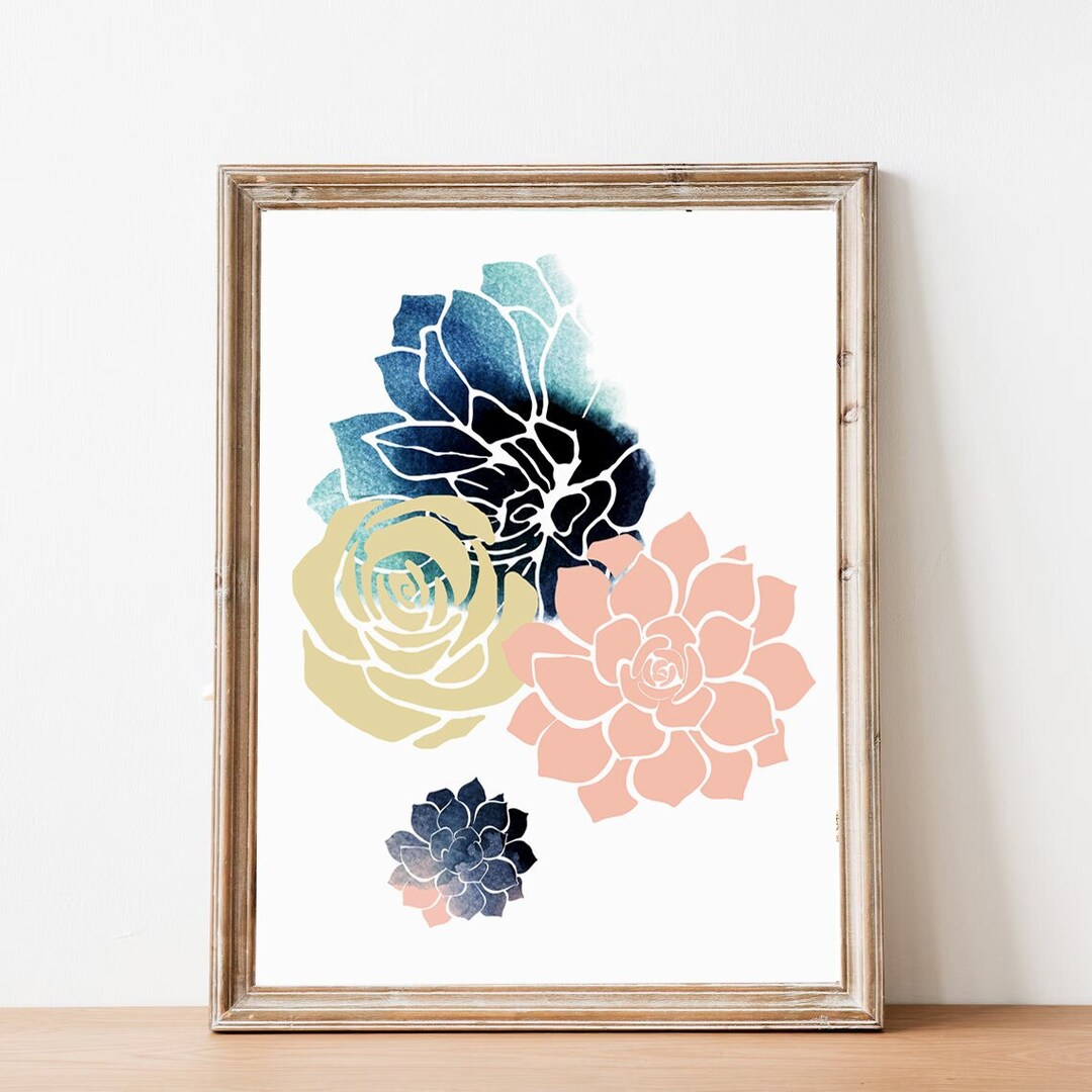 Succulent Art Print, Succulent Watercolor Zen Illustration, Poster ...