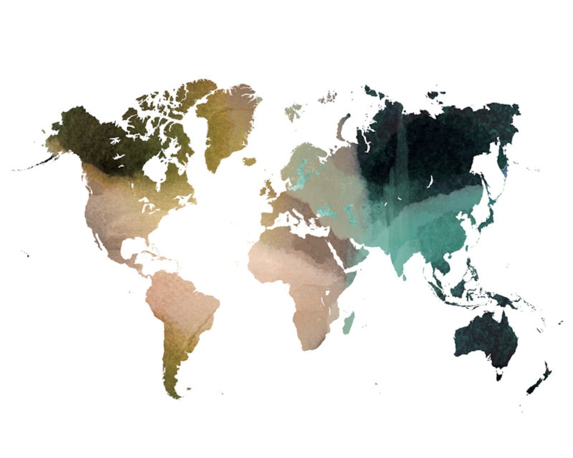 World Map Wall Art Art Prints Map Poster Map Art Print - Etsy